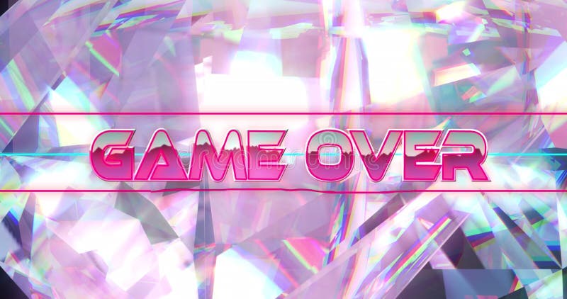 Image of Game Over Text Over Glowing Crystal Stock Illustration ...