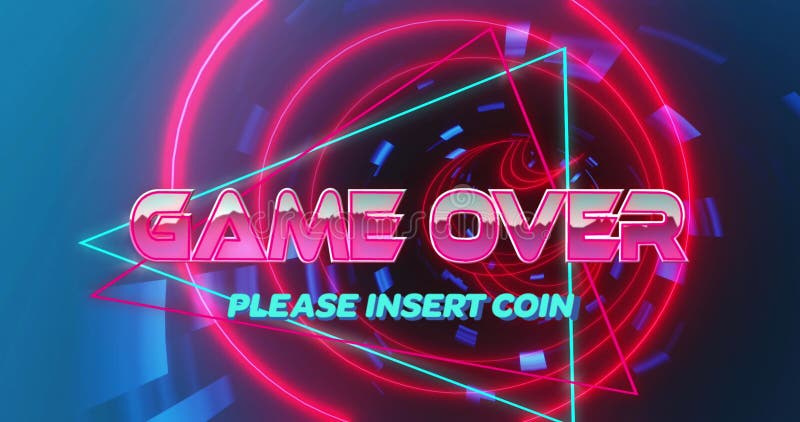 Image of Game Over Text Over Moving Digital Tunnel Stock Illustration ...
