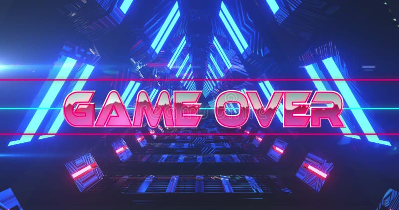Image of Game Over Text Over Moving Digital Tunnel Stock Illustration ...