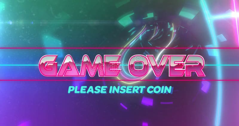 Image of Game Over Text Over Moving Digital Tunnel Stock Illustration ...