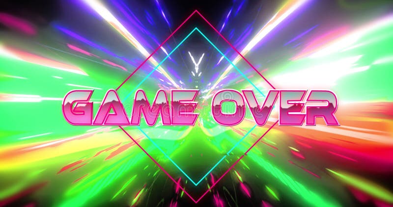 Image of Game Over Text on Multi Coloured Background Stock Illustration ...