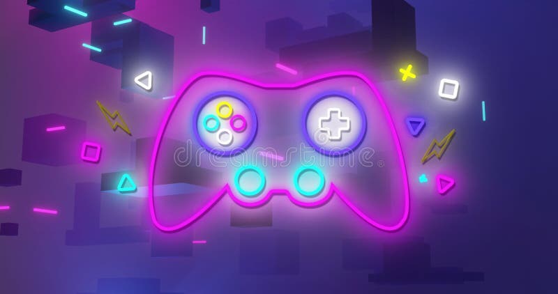 Image of Image Game Pad Icon Over Purple Background Stock Illustration ...
