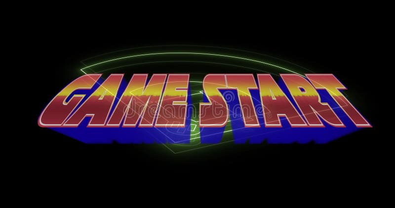 Image of Game Start Text Over Neon Sports Stadium Stock Illustration ...