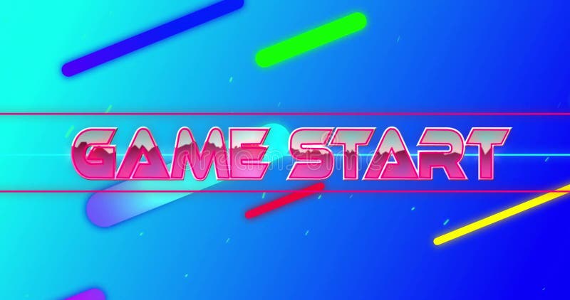 Image of Game Start Text in Pink Metallic Letters Over Abstract Shapes ...