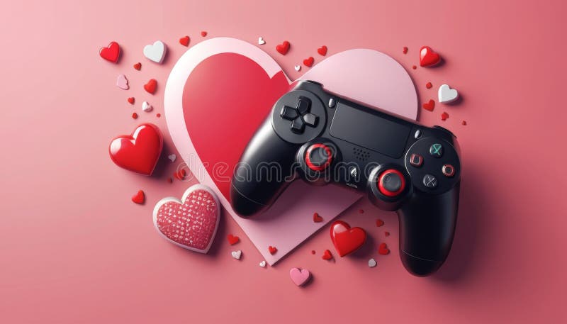 Image of a Gamepad Video Game Controller for the Theme of Valentine S ...