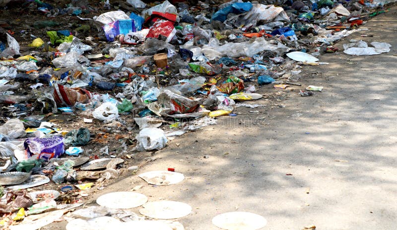 Image of Garbage Throw on Side of Road in India Editorial Stock Photo ...