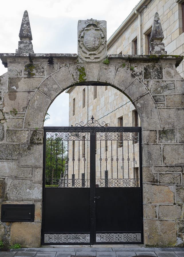 Gate with an Arch in a Stone Wall Stock Image - Image of doorway ...