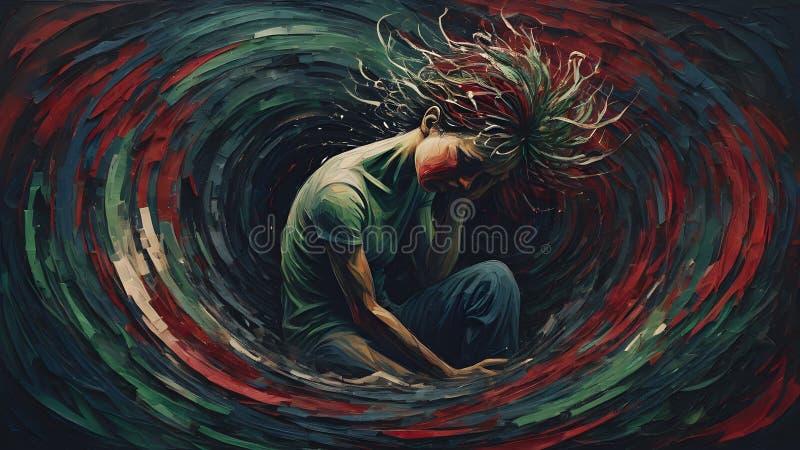 Abstract Representation of Depression and Anxiety Stock Illustration ...