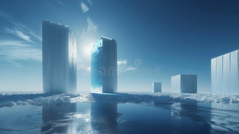 Hyper Realistic Abstract Geometric Architecture Stock Illustration ...