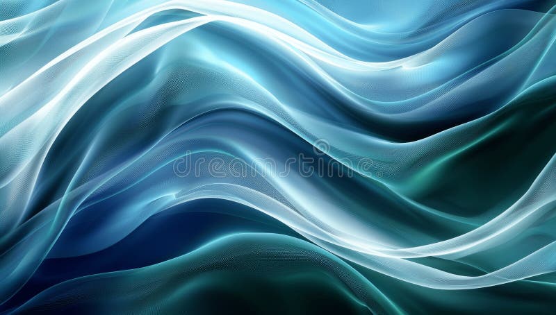 Elegant Abstract Green Blue Wave Fabric Ocean Background Design Stock ...