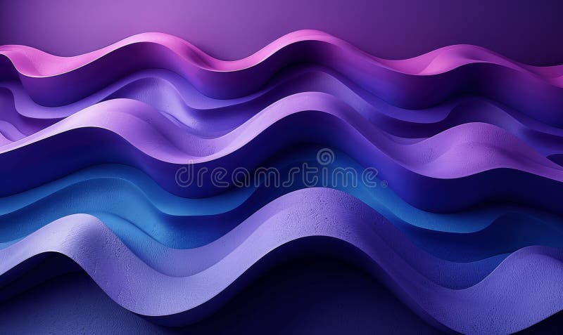 Minimalist Abstract Blue Purple 3D Rendered Background with Curved ...