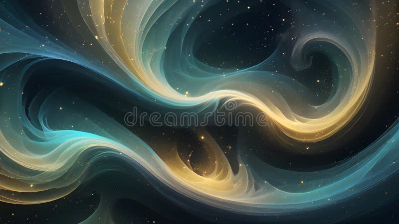 Abstract Waves in Space: Cosmic Forms and Colors Stock Illustration ...