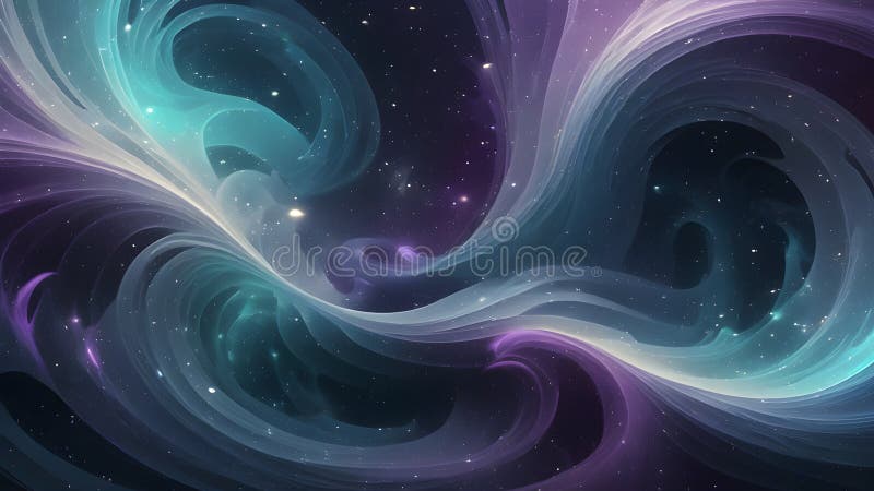 Abstract Waves in Space: Cosmic Forms and Colors Stock Illustration ...