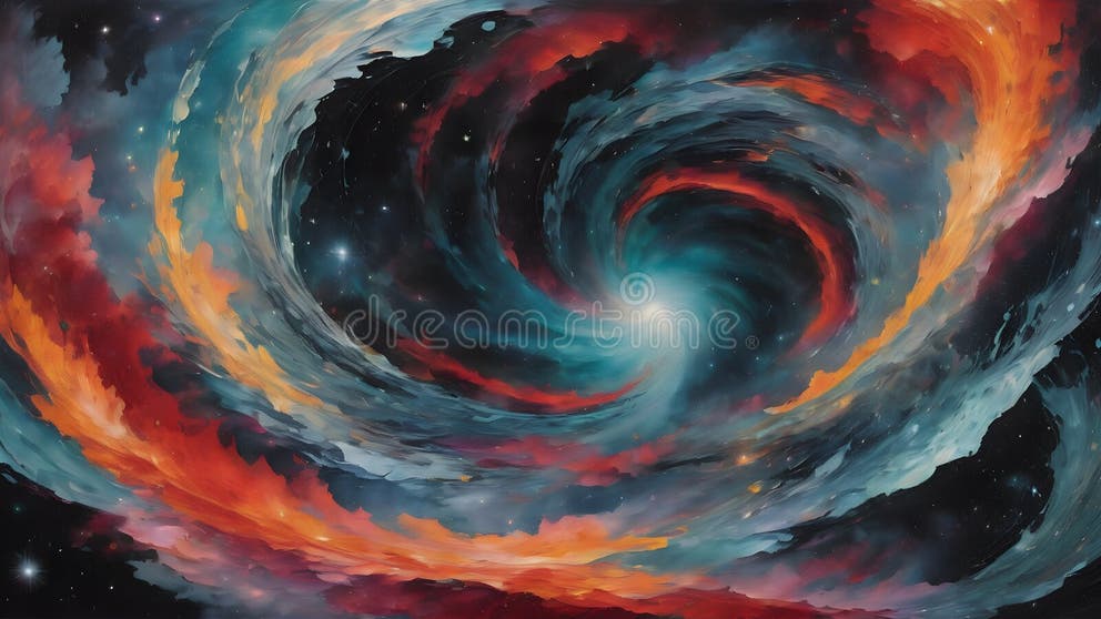 Blue and Red Fire Style in Image with Movement in Paint Strokes Stock ...