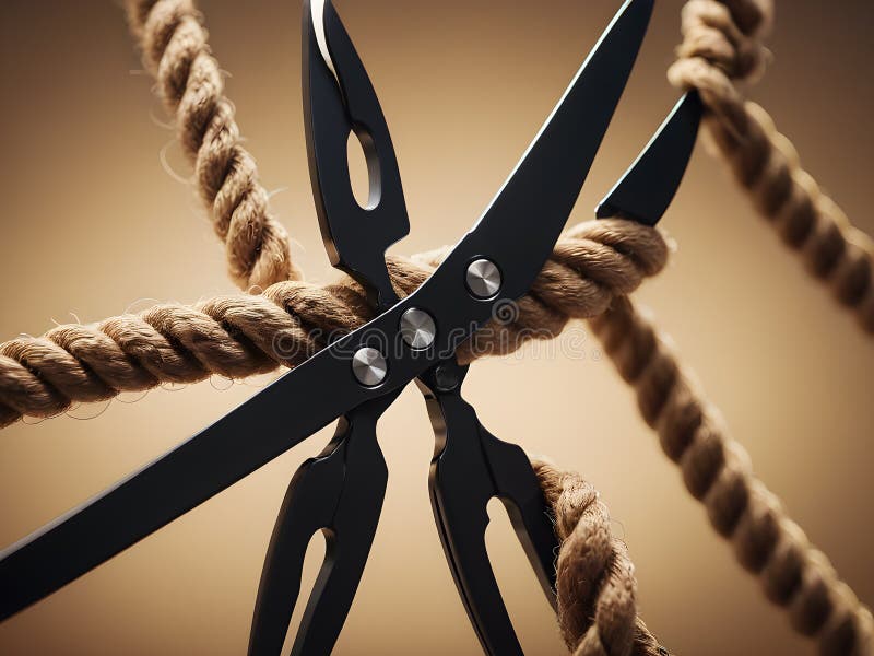 Scissors Cutting Rope Stock Illustrations – 142 Scissors Cutting Rope ...