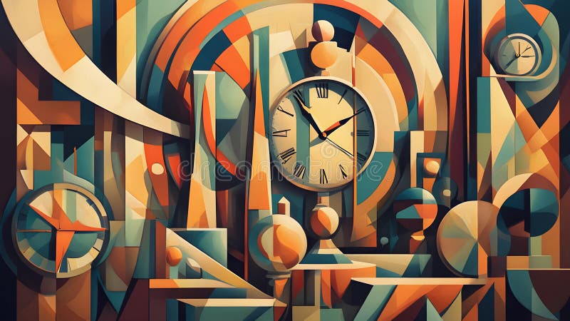 Colorful Geometric Art: Abstract Clock and the Progression of Time ...