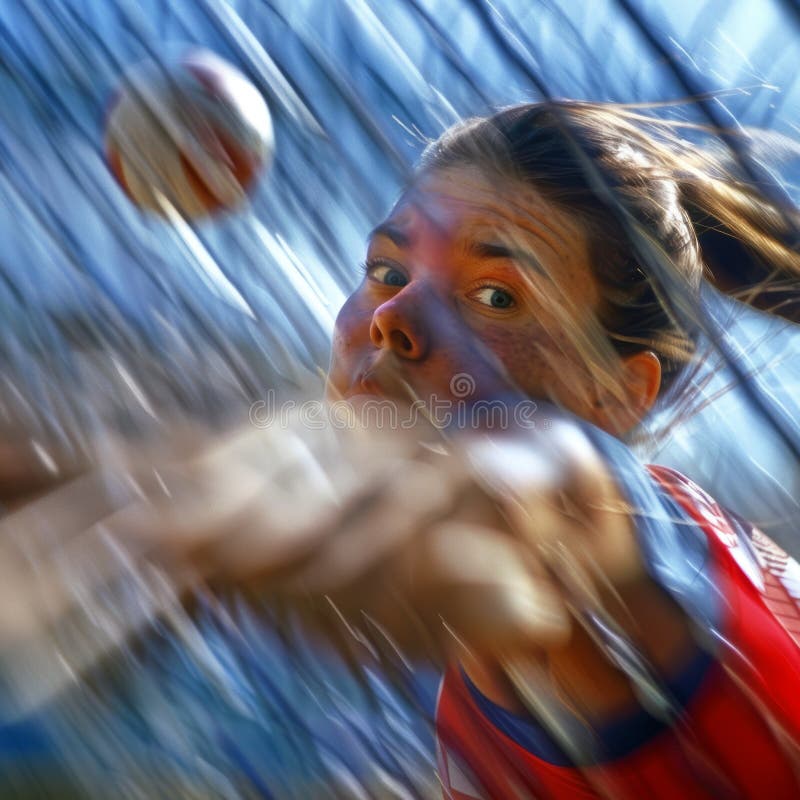 Dynamic Action Shot of USA Female Hammer Throw Athlete Stock ...