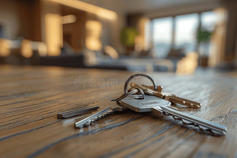 Close-Up of Keys on Table in Modern Apartment Setting Stock ...