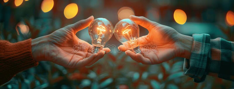 Symbol of Collaboration, Learning, and Creativity - Hands Holding Light ...