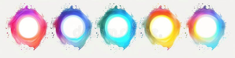 Colorful Gradient Circle Frame Border Design with Soft Neon Light Stock Illustration ...