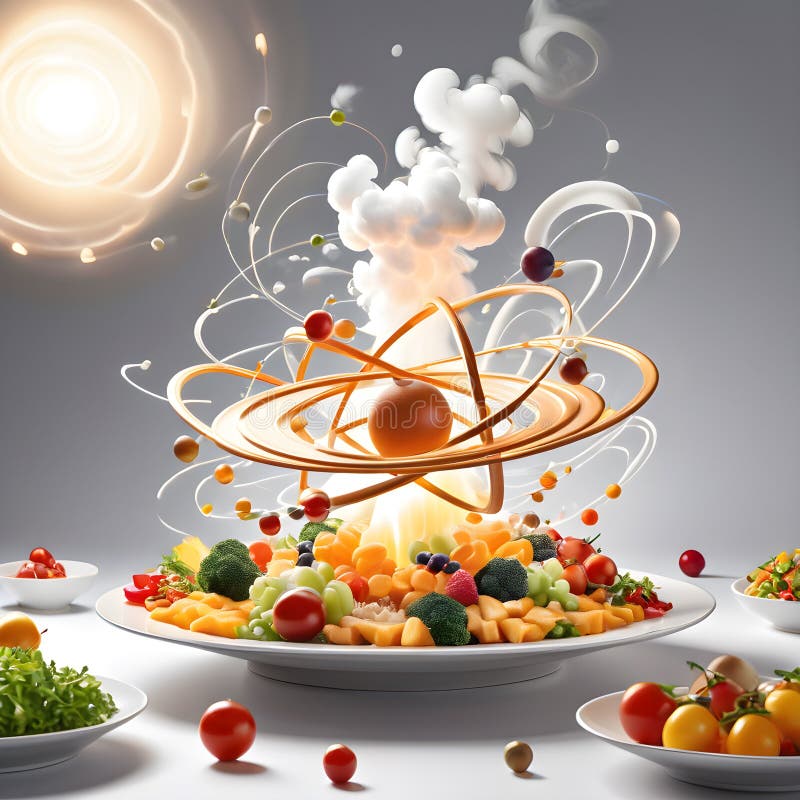 Atom Like Formation on a Plate Culinary Artistry with a Unique Modern ...