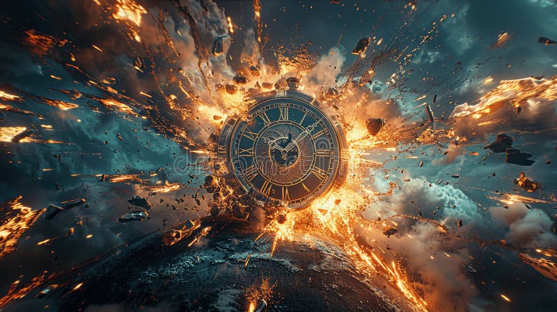 Epic Explosion of Time Magic from an Ancient Clock in a Fantasy World ...