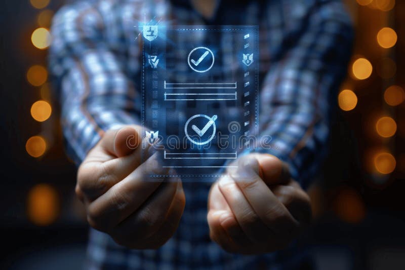 Businessman Using Virtual Checklist for Enhancing Customer Service ...