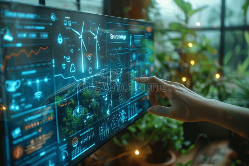 Futuristic Smart Grid Control Panel with Renewable Energy Interface ...