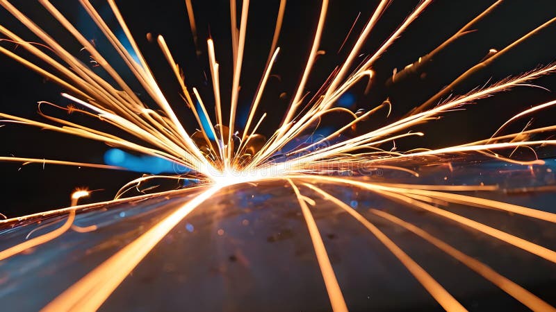 Detailed Close-up of Dynamic Welding Sparks in Action Stock ...