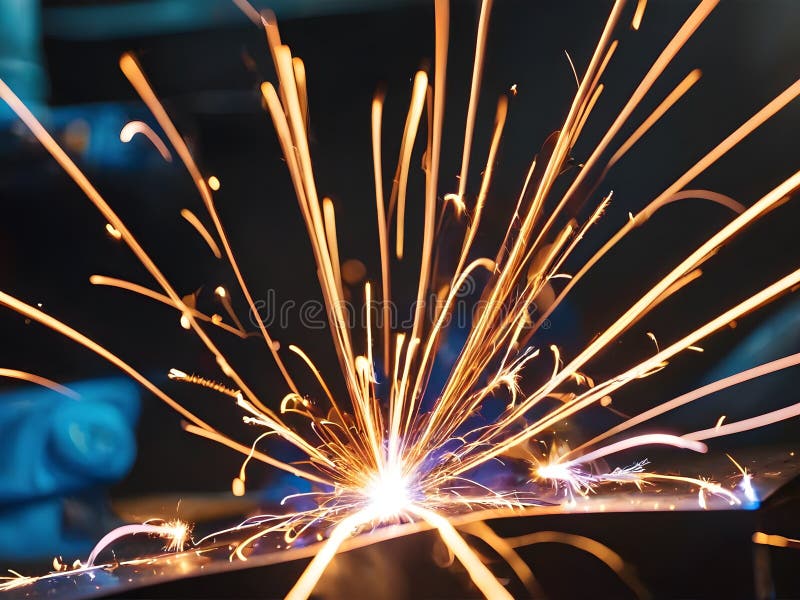 Detailed Close-up of Dynamic Welding Sparks in Action Stock ...