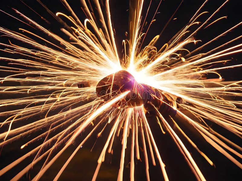 Detailed Close-up of Dynamic Welding Sparks in Action Stock ...