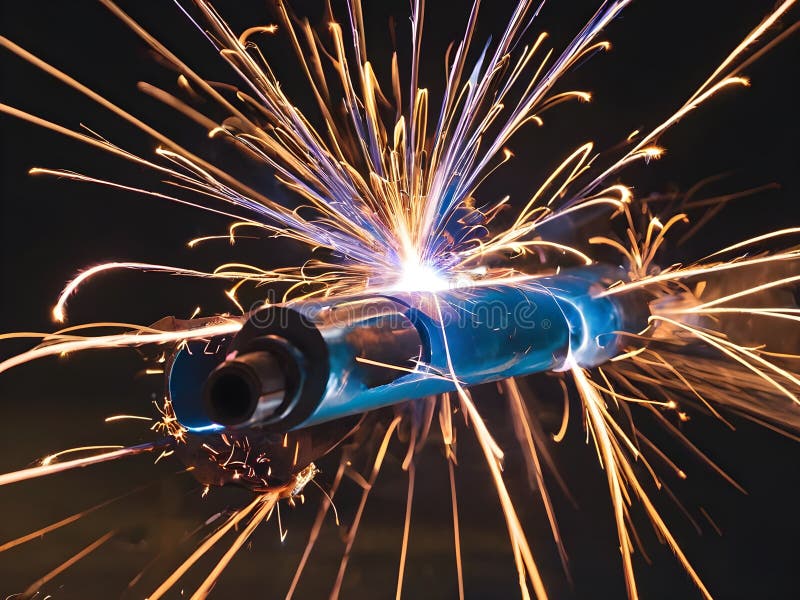 Detailed Close-up of Dynamic Welding Sparks in Action Stock ...