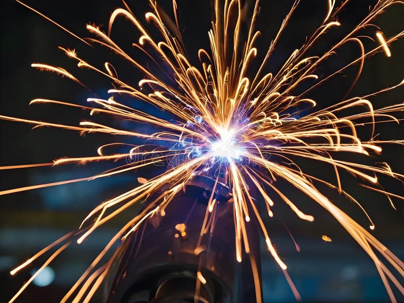 Detailed Close-up of Dynamic Welding Sparks in Action Stock ...