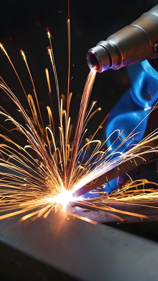 Detailed Close-up of Dynamic Welding Sparks in Action Stock ...