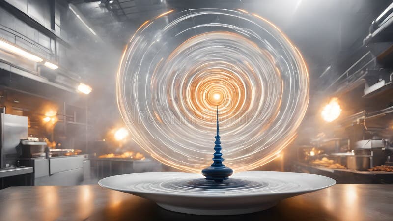 Vortex Floating Above Food with Fire Flames and a Sense of Danger Stock ...