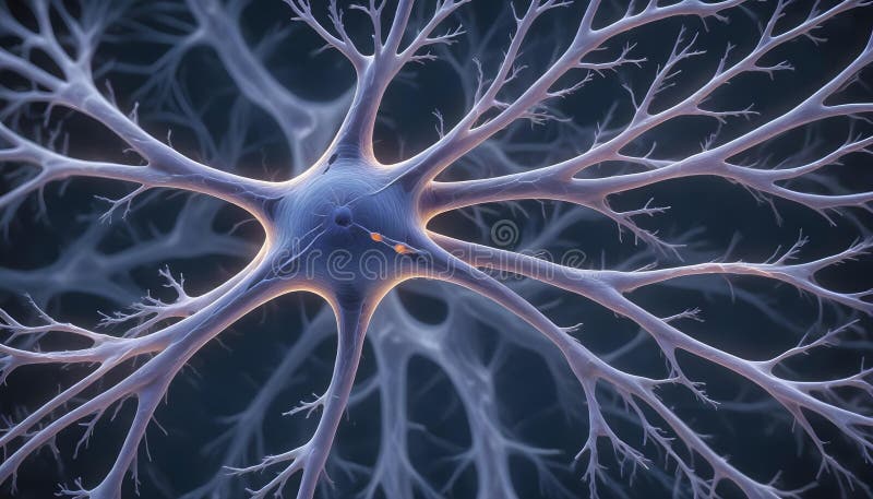 Neuron Detailed Cellular Structures Extreme Close-Up Stock Illustration ...