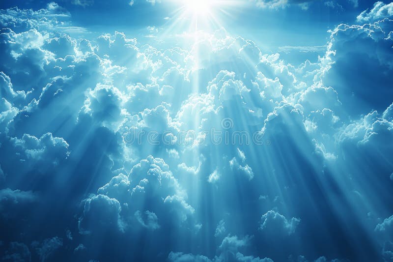 Divine Rays of Light and Heavenly Clouds Stock Illustration ...