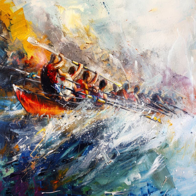 Rhythmic Harmony: Modern Abstract of Dutch Rowing Excellence Stock ...
