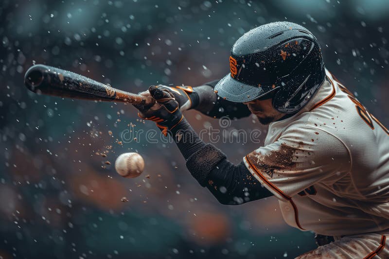 Baseball Player Hitting a Home Run at San Francisco Stadium Stock ...