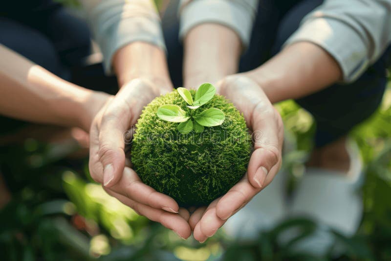 Business Team Holding Green Earth for World Environment Day Stock ...