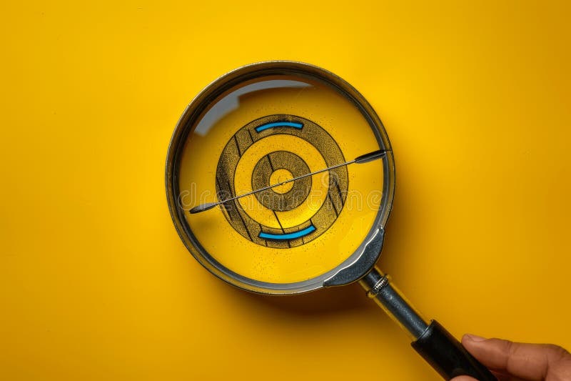 Magnifying Glass Focused on Target with Creative Light Bulb for ...