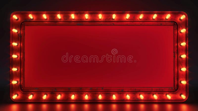 Illuminated Retro Red Marquee Signboard for Advertising Stock ...