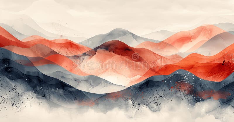 Flat Vector Hills in Gray, Beige, and Dusty Pink - Minimalist Abstract ...