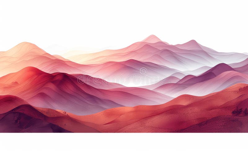 Flat Vector Dusty Pink and Brown Hill Shapes Clipart Stock Illustration ...