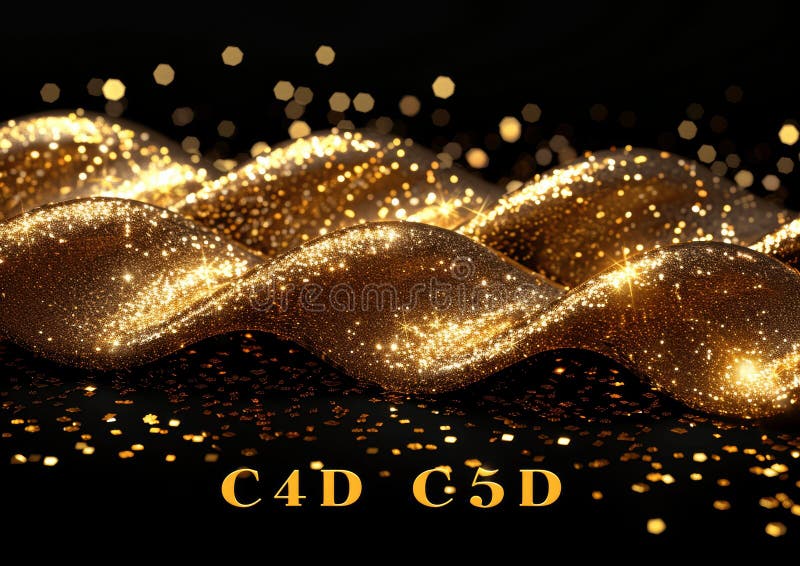 Luxurious Gold Glitter Wave Lines for Elegant Greeting Cards Stock ...