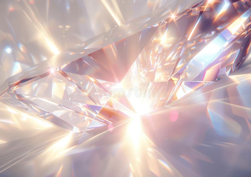 Stunning Diamond Prism Light with Colorful Holographic Reflection Stock ...