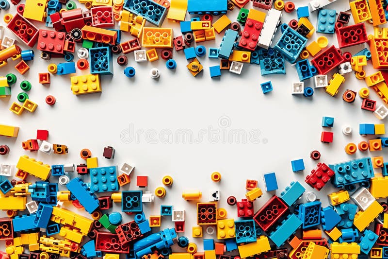 Colorful LEGO Bricks on White Background for Creative Play Stock ...
