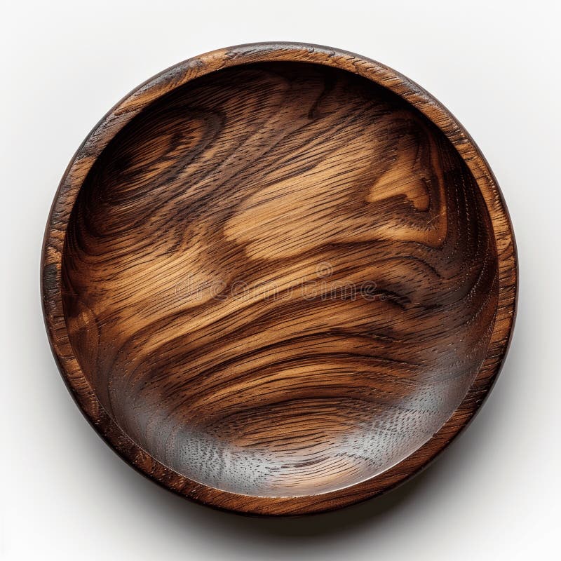 Wooden Round Plate Isolated on White Background for E-Commerce Display ...