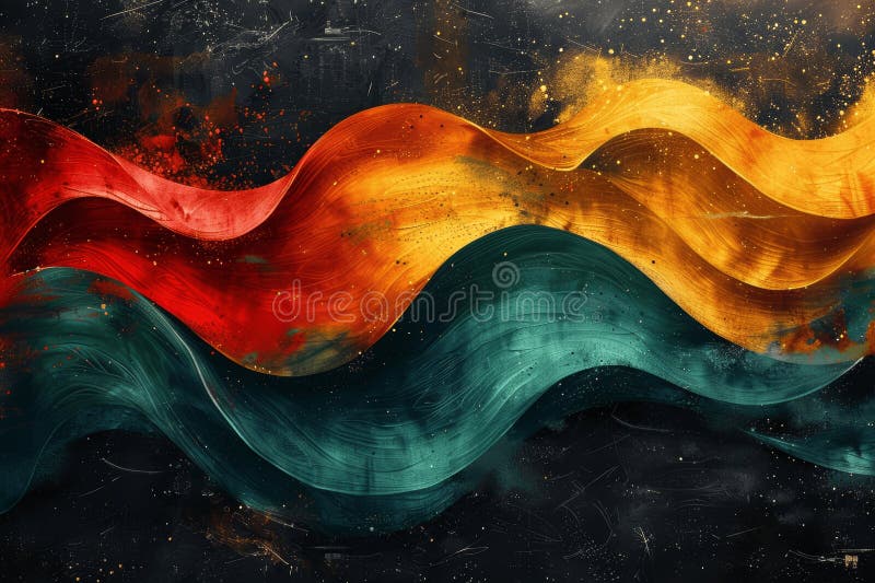 Vibrant Rasta Colors with Wavy Lines for Celebrations Stock ...