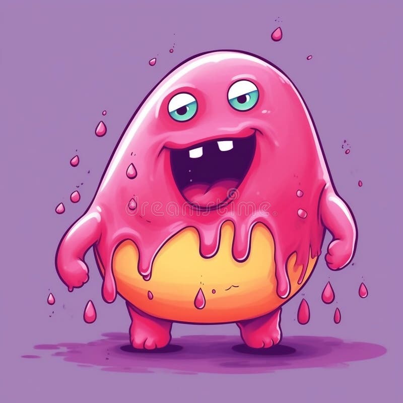 Image Generated by AI. Flat Illustration of Cute Monster Stock ...